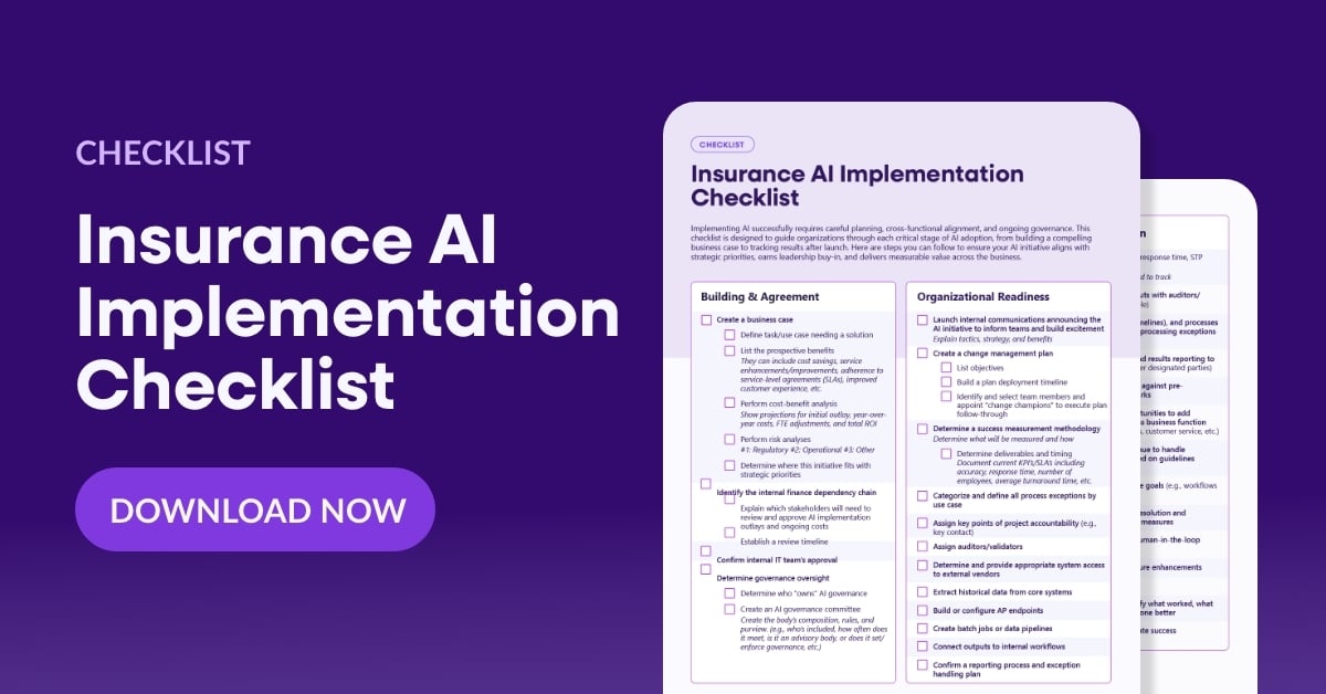 Checklist | Insurance AI Implementation Checklist